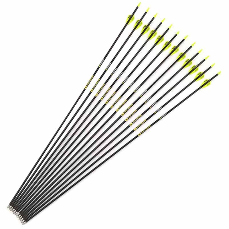 12pcs Archery Carbon Arrows ID4.2mm 1.75inch Plastic Vanes Target Point ...