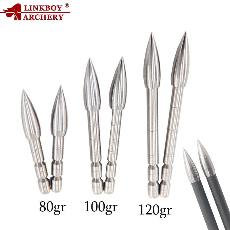 12pcs Linkboy Archery Insert Broadhead ID4.2mm Arrows Shaft Point Tips 80/100/120gr Archery ...