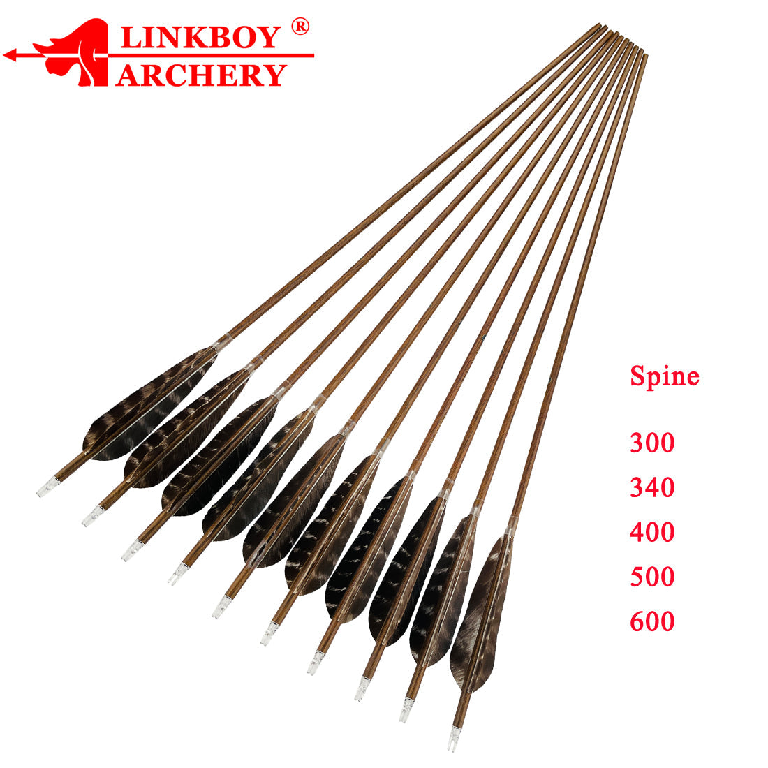 Linkboy Archery 30/32Inch Carbon Arrow Shaft Wood Skin colorful turke ...
