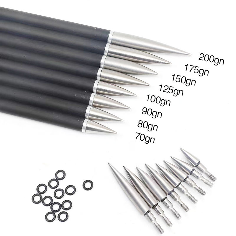 12Pcs 70-200gr OD 7.6mm Arrow Field Points Screw-In Arrowheads Target ...