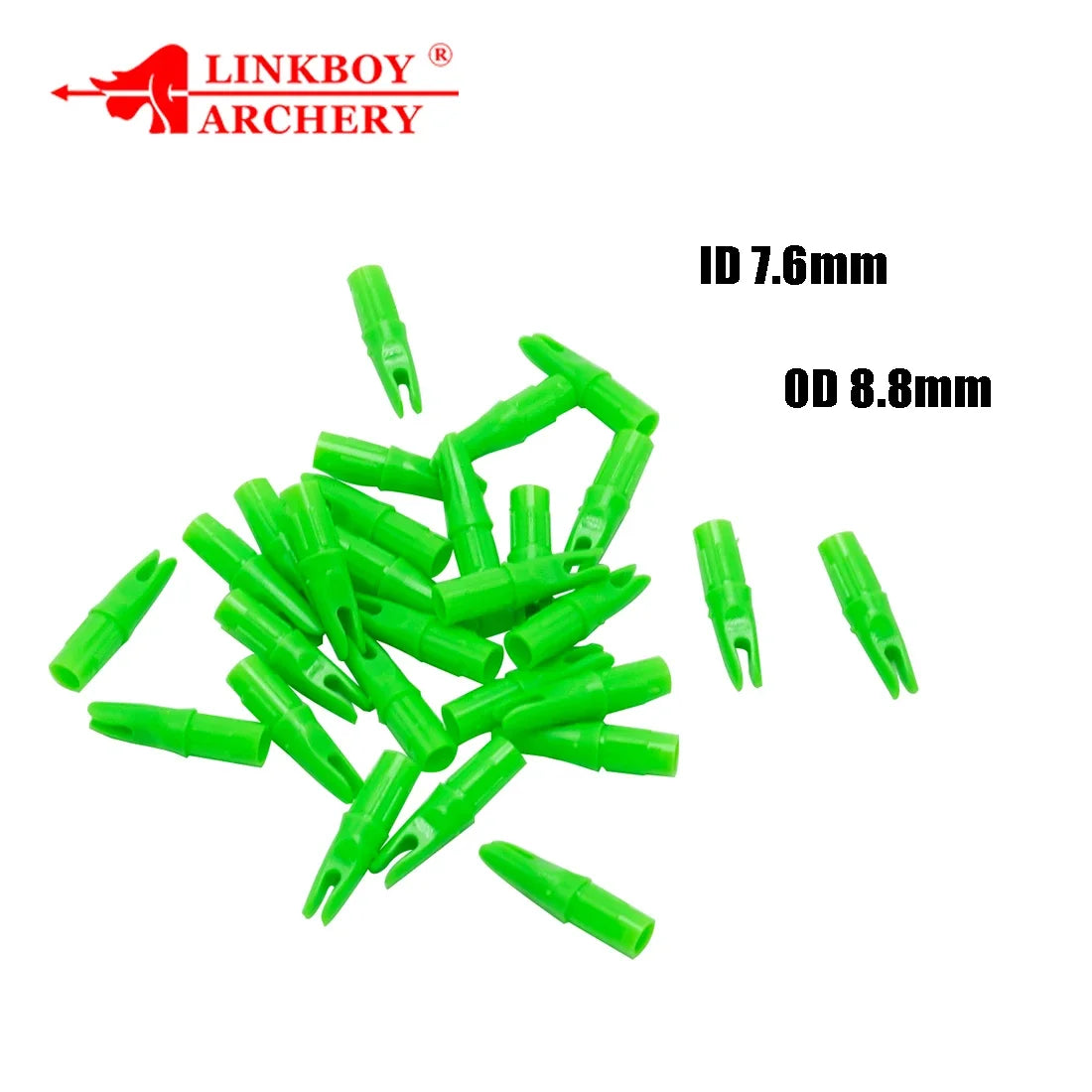 60pcs Green Hunting Archery Arrow Nocks Nock For Shaft ID7.6mm OD 8.8 ...